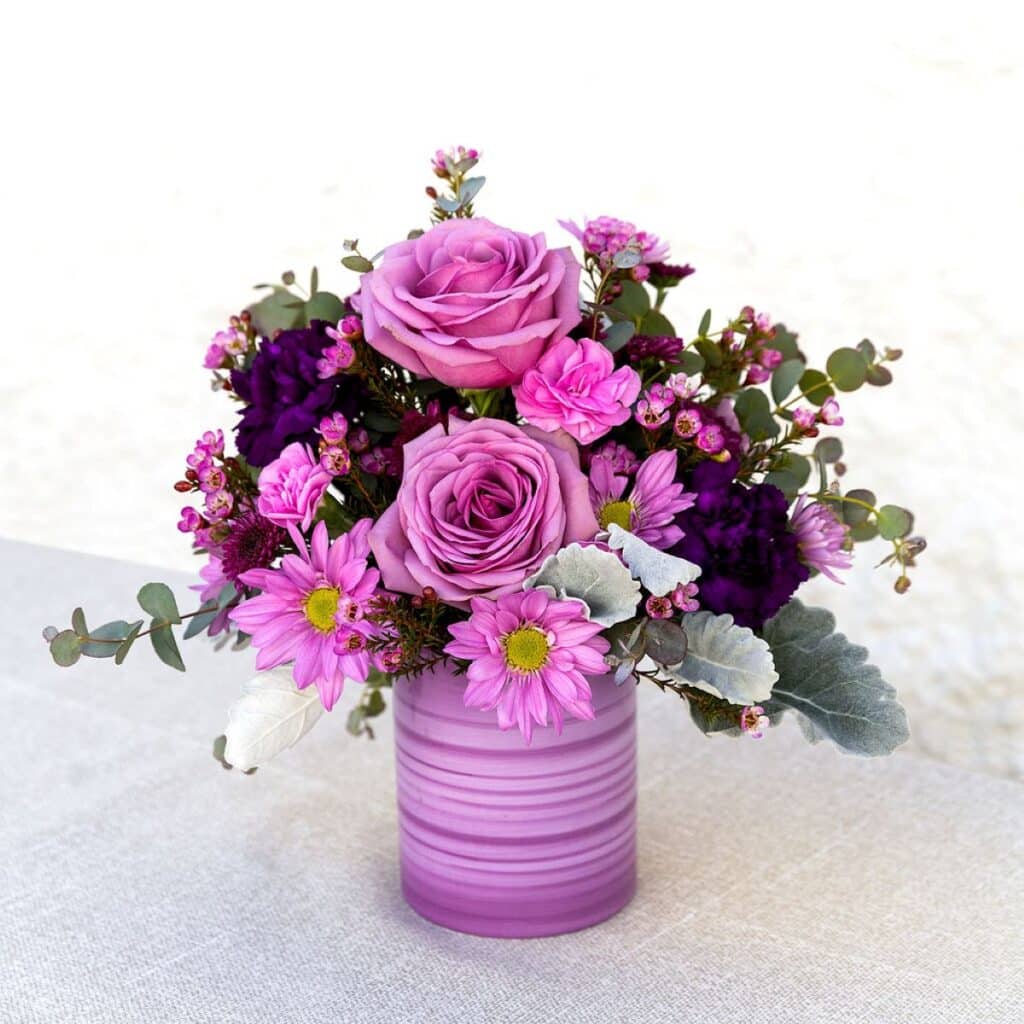 Fresh Purple Flowers in Vase - San Diego Delivery & Pickup