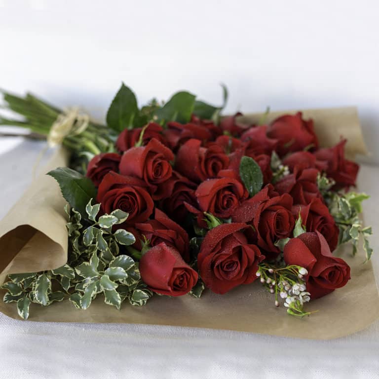 Two Dozen Red Rose Wrap - Four Seasons Flowers - Flower Delivery in San ...